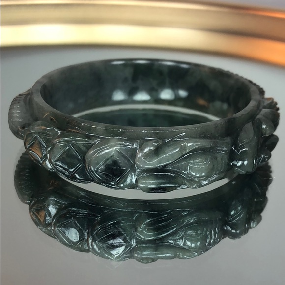 Jade | Jewelry | Jade Dragon Bangle Natural | Poshmark